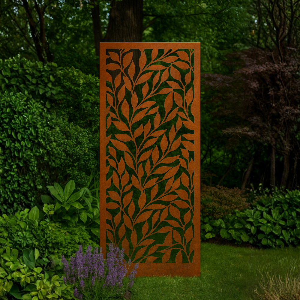 Vine Leaves Screen | Corten Steel Garden Privacy Panel – Kelly Metal